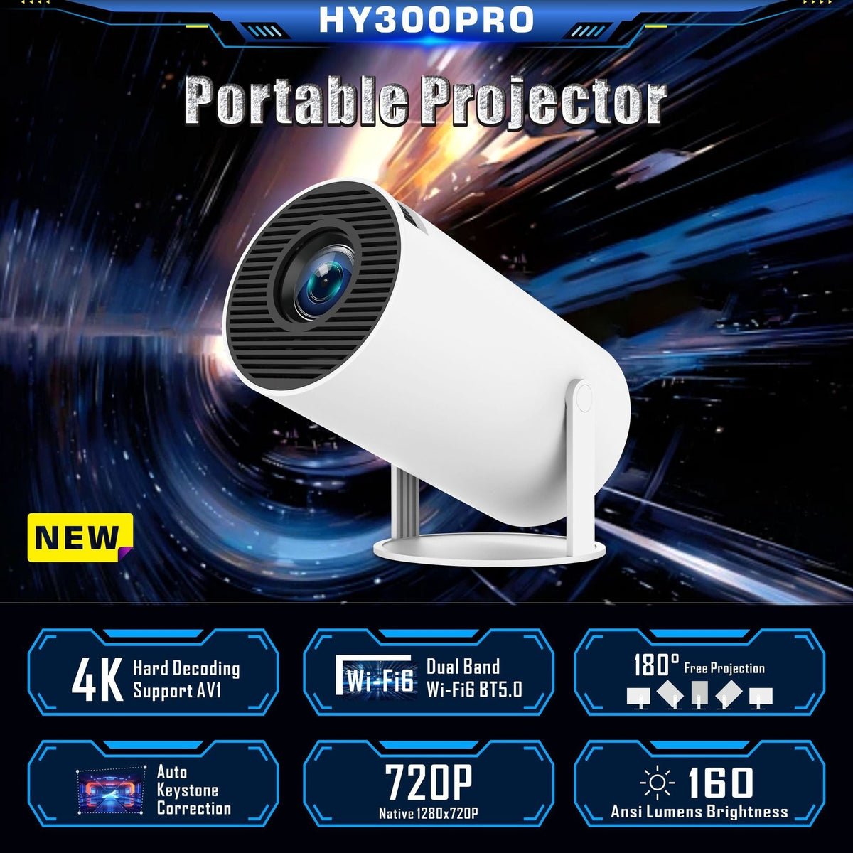 HY300 Pro Portable Projector – Tecnoant