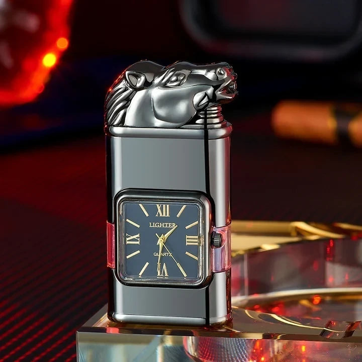 Premium Windproof Lighter with Clock – Tecnoant